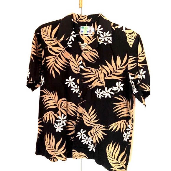 Styled By Rjc | Shirts | Styled By Rjc Mens Hawaiian Shirt Black Beige ...